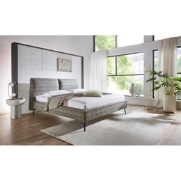 Meise M&ouml;bel meise.m&ouml;bel Polsterbett &raquo;Infinity erh&auml;ltlich in verschiedenen Farben und Breiten&laquo; mit schwarzen Metallf&uuml;&szlig;en grau Liegefl&auml;che L&auml;nge B: 200cm x 160cm, 