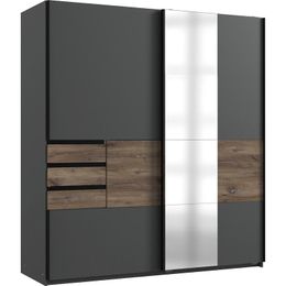 wimex Schwebet&uuml;renschrank &raquo;Bamberg&laquo; inklusive 5 Regalb&ouml;den und 1 Kleiderstange grau Holzwerkstoff B/H/T: 180cm x 198cm x 65cm, Schubladen: 3 Stk. T&uuml;ren: 2 