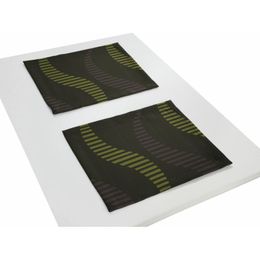 WIRTH Platzset &raquo;LUPARA&laquo; gr&uuml;n Obermaterial: 75% Polyester, 25% Baumwolle B/L: 40cm x 35cm, 2 Stk., Baumwolle Polyester, eckig