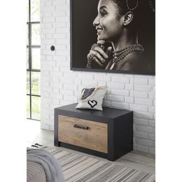 Home Affaire Schuhbank &raquo;Br&uuml;gge, Garderobenbank mit Klappe, moderne Sitzbank&laquo; viel Stauraum, Platz f&uuml;r ca. 8 Paar Schuhe, 80 cm breit grau FSC -
