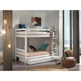 Vipack Etagenbett &raquo;Pino&laquo; Made in Europe, wahlweise mit Bettschublade wei&szlig; Mit 1 Bettschublade, Liegefl&auml;che B/L: 90cm x 200cm H: 161cm, kein H&auml;rtegrad, ohne 