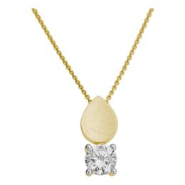 Firetti Damen Kettenanh&auml;nger &raquo;Schmuck Geschenk Gold 375 Halsschmuck Anh&auml;nger Tropfen Solit&auml;r&laquo; mit Zirkonia (synth.) gold Gelbgold 375, 0,7 g