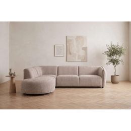 Home Affaire Ecksofa &raquo;OSTRUP Rundsofa, L-Form, Naturt&ouml;ne, Boucle oder Chenille&laquo; Breite 273 cm, organische Form mit sanften Rundungen 100% Polyester B/
