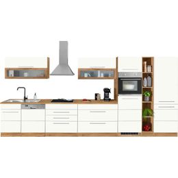 KOCHSTATION K&uuml;chenzeile &raquo;KS-Wien&laquo; Breite 440 cm, wahlweise mit E-Ger&auml;ten und Induktion wei&szlig; B/H/T: 440cm x 60cm, ohne E-Ger&auml;te