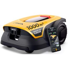 STIGA GARDEN Rasenm&auml;hroboter &raquo;A 10v&laquo; Set, App-Steuerung, Mehrzonen-Management, RTK+KI-Kamera+VISTA-Technologie gelb Made in Italy: Entwickelt und 