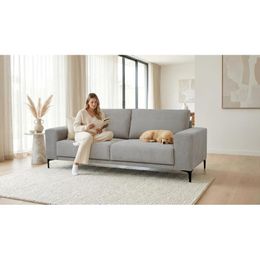 OTTO home 3-Sitzer &raquo;Xander&laquo; Breite 224 cm, Soft-Touch Chenille, schwarze Metallf&uuml;&szlig;e grau 90% PES, 10% NY B/H/T: 224cm x 85cm x 88cm, Chenille