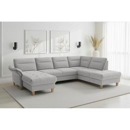 Sit & More sit&more Wohnlandschaft &raquo;Pamela U-Form, B: 292 cm, optional Schlaffunktion & Armteilverstellung&laquo; mit Federkern grau 100% Polyester B/H/T: 292cm x 90cm