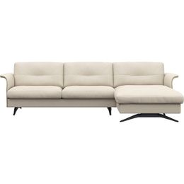 FLEXLUX Ecksofa &raquo;Glow, super bequem durch hochwertigem Sitzaufbau mit Federkern, L-Form&laquo; Modernes skandinavisches Design wei&szlig; 100% Echteder B/H/T: 
