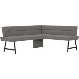 OTTO home Eckbank &raquo;Sava&laquo; mit Wellenfederung im Sitz grau 100% rPES B/H/T: 211cm x 84cm, Chenille, langer Schenkel links