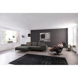 W.Schillig Ecksofa &raquo;valentinoo, Designsofa, bequem, elegant und zeitlos, L-Form&laquo; inklusive Hocker, mit Sitztiefenverstellung, Breite 299 cm grau 