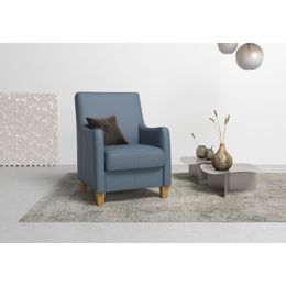 Home Affaire Sessel &raquo;Palmera, B: 70 cm&laquo; mit Federkern blau Luxus-Microfaser (100% Polyester);Struktur (100% Polyester);Luxus-Microfaser in Lederoptik 
