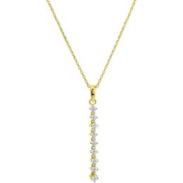 Firetti Damen Kette mit Anh&auml;nger &raquo;Schmuck Geschenk Gold 375 Halsschmuck Halskette Ankerkette&laquo; mit Zirkonia (synth.) gelb Gelbgold 375, L: 45