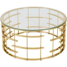 Salesfever Couchtisch &raquo;Glastisch: Stil und Funktionalit&auml;t Wohnzimmertisch&laquo; Gestell gefertigt aus rostfreiem Edelstahl gold Metall, Sicherheitsglas B/H