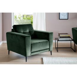 Trends by HG Sessel &raquo;Barcelona&laquo; mit Metallfuss, frei im Raum stellbar gr&uuml;n 100% Polyester Microvelours, B/H/T: 96cm x 86cm x 89cm
