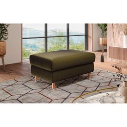 OTTO home Polsterhocker &raquo;Calypso&laquo; Holzfuesse mit Metallteller gr&uuml;n 100%Polyester B/H/T: 100cm x 48cm x 65cm, Luxus-Microfaser Lederoptik, ohne 