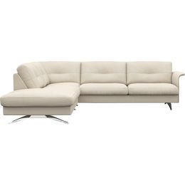 FLEXLUX Ecksofa &raquo;Glow, super bequem durch hochwertigem Sitzaufbau mit Federkern, L-Form&laquo; Skandinavisches Design, In hochwertiger Verarbeitung wei&szlig; 100