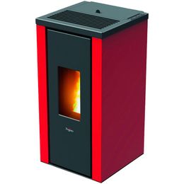 Pegaso Pelletofen &raquo;VERA&laquo; Stahl rot Zugelassene Brennstoffe: Pellets