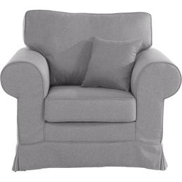 OTTO home Sessel &raquo;Shadmoor&laquo; Hussenoptik, in uni oder mit Blumendruck, passend zur Shadmoor-Serie grau 100% Polyster Struktur fein, B/H/T: 102cm x 
