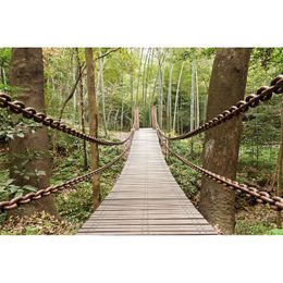 papermoon Fototapete &raquo;Suspension Bridge&laquo; glatt bunt Vlies B/L: 3m x 2,23m, Bahnen: 6 Stk.