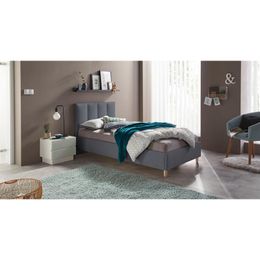Westfalia Schlafkomfort Polsterbett grau Liegefl&auml;che L&auml;nge B: 200cm x 100cm, Strukturstoff, Bonnell-Federkernmatratze H3