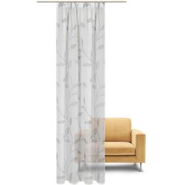 GERSTER Gardine &raquo;Orsina&laquo; Kr&auml;uselband 1 Stk. tlg. Fertigschal - nature line grau Wirkware, Polyester 245cm, Kr&auml;uselband, 140cm