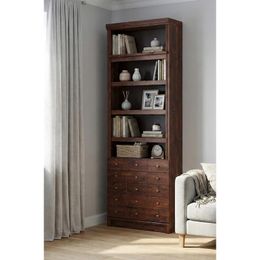 Home Affaire B&uuml;cherregal &raquo;Soeren Regal mit 5 breiten Schubk&auml;sten in geteilter Optik&laquo; T/H: 80/29/220 cm, Kiefer FSC -zertifiziert, elegante 