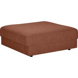 Trendmanufaktur Polsterhocker &raquo;Bourbon&laquo; In verschiedenen Gr&ouml;&szlig;en erh&auml;ltlich braun 100% Polyester B/H/T: 114cm x 43cm x 114cm, Struktur weich, XL 114cm 