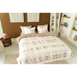 Kayori Wendebettw&auml;sche &raquo;Daise&laquo; 2 Stk. Hergestellt aus Bio-Baumwollsatin beige Mako-Satin, Obermaterial: 100% Baumwolle B/L: 135cm x 200cm, 1 Stk., 1 