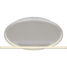 Globo LIGHTING LED Deckenleuchte &raquo;RONDA&laquo; LED-Modul 1 Stk. Deckenlampe/LxBxH: 635x480x82mm/Wohnzimmer/Schlafzimmer silber 1 Stk.