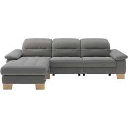 Home Affaire Ecksofa &raquo;Basel, mit vollmotorischem Relaxkomfort, Breite 283cm&laquo; grau 100% Polyester B/H/T: 280cm x 84cm x 184cm, Easy care, Recamiere 