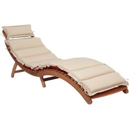 Merxx Gartenliege &raquo;Havanna&laquo; Eukalyptus, braun/grau, inkl. Wendeauflage braun Obermaterial: 100% Polyester. F&uuml;llung: 100% Polyurethan Einheitsgr&ouml;&szlig;e