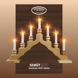 Weigla LED Lichterbogen &raquo;Schwede, Made in Germany&laquo; 1 Stk. 7-flammig beige Massivholz B/H/T: 47,5cm x 33cm x 6cm