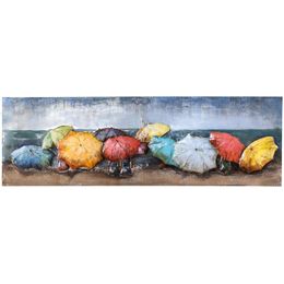Casablanca by Gilde Leinwandbild &raquo;Bild rechteckig Beach Of Parasols&laquo; Strandbilder 1 Stk. tlg. bunt Metall B/H/T: 180cm x 60cm x 6cm, Strandbilder, 1 