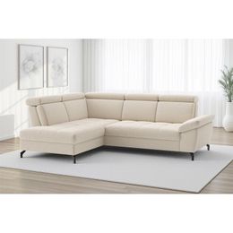 Sit & More sit&more Ecksofa &raquo;Vanity; L-Form, B. 254 cm&laquo; Inkl.Sitz-,Kopf-und Armteilverstellung 95% Polyester 5% Polyamid B/H/T: 254cm x 84cm x 197cm, Flachgewebe
