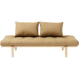 Karup Design Daybett &raquo;Pace&laquo; Set, 2 Stk. tlg. aus massiven Kiefernholz, inkl. Futonmatratze braun Gestell Klarlackiert kieferholz, Liegefl&auml;che B/L: 75cm x 200cm 