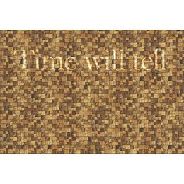 ARCHITECTS PAPER Fototapete &raquo;Atelier 47 Gold Amber&laquo; geometrisch mit Schrift glatt Vlies, Wand, Schr&auml;ge, Decke gelb Vlies B/L: 4m x 2,7m