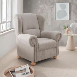 Home Affaire Ohrensessel &raquo;Torello Relaxsessel, toller Sitzkomfort, Breite 92cm, hohe R&uuml;ckenlehne&laquo; 1 Stk. tlg. beige 100% Polyester Microfaser, B/H/T: 