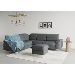 Sit & More sit&more Ecksofa &raquo;Sinatra L-Form&laquo; optional mit Kopfteilverstellung und Armteilfunktion grau 98% Polyester, 2% Polyamid B/H/T: 251cm x 85cm x 231cm, 
