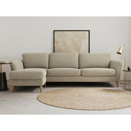 OTTO home Ecksofa &raquo;MARSEILLE (279/152cm),L-Form, Rec. rechts/links, verschiedene Bez&uuml;ge&laquo; Massivholzbeine Eiche, Landhausstil, Wellenunterfederung grau