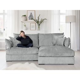 Home Affaire Ecksofa &raquo;Casa XXL L-Form, B: 247 cm&laquo; 4 Zierkissen, Mega-Sofa, in Cord oder Chenille-Struktur, Federkern grau 100% Polyester B/H/T: 247cm 