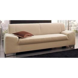 DOMO collection 3-Sitzer &raquo;Alisson zeitlose Formensprache, modern flache Armlehnen, Breite 199cm&laquo; fester Sitzkomfort, frei im Raum stellbar beige 