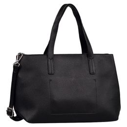 Tom Tailor Damen Tom Tailor Shopper &raquo;Marla&laquo; aus fein genarbtem Lederimitat au&szlig;en und weichem Suede-Imitat Futter schwarz B/H/T: 34cm x 21cm x 12cm