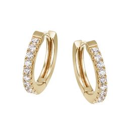 Firetti Damen Paar Creolen &raquo;Schmuck Geschenk Silber 925 Ohrschmuck glitzernd&laquo; mit Zirkonia (synth.) gold 16,5mm, Silber 925 (Sterlingsilber)