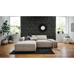 Home Affaire Ecksofa &raquo;Noord mit Kedernaht, Breite 227 cm, L-Form&laquo; Cord, Struktur, Webstoff, mit Wellenunterfederung, Massivholzrahmen beige 94% 