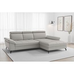 Sit & More sit&more Ecksofa &raquo;Vanity L-Form, B: 264 cm, Leder&laquo; Inkl.Sitz-,Kopf-und Armteilverstellung grau B/H/T: 264cm x 84cm x 181cm, NaturLEDER Stoff, 