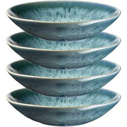 M&auml;ser M&Auml;SER Suppenteller &raquo;Carellia&laquo; Teller Set blau Steinzeug 23cm