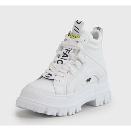 Buffalo Damen Schn&uuml;rboots &raquo;ASPHA NC MID&laquo; Plateauboots, Schn&uuml;rstiefelette, High Top Sneaker in monochromer Optik wei&szlig; 40