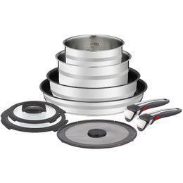 Tefal Pfannen-Set &raquo;Jamie Oliver Ingenio, Pfannenset abnehmbarer Griff, antihaftversiegelt&laquo; Edelstahl 2x Pfannen &Oslash; 24/28 cm, 2x Kasserollen &Oslash; 16/20 cm, 3x 