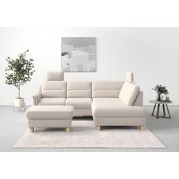 Sit & More sit&more Ecksofa &raquo;Far&ouml; L-Form&laquo; inklusive Federkern, wahlweise mit Schlaffunktion und Bettkasten grau B/H/T: 251cm x 90cm x 187cm, Luxus-Microfaser 