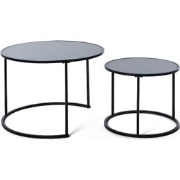 Jahnke Couchtisch 2 Stk. tlg. Couchtisch, Beistelltisch, Nachttisch in edlem Look schwarz B/H/T: 73,4cm x 50cm x 73,4cm